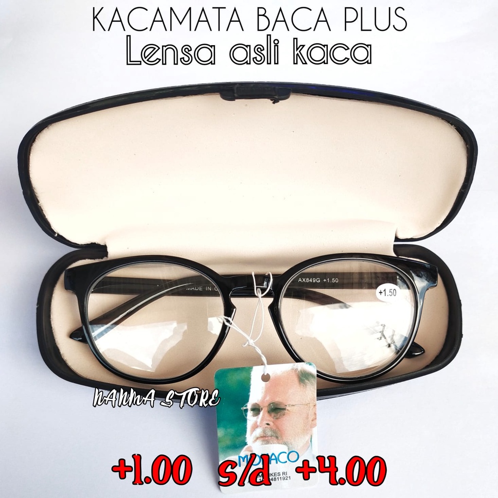 Jual Kacamata baca plus model oval lensa asli kaca/kacamata rabun dekat ...