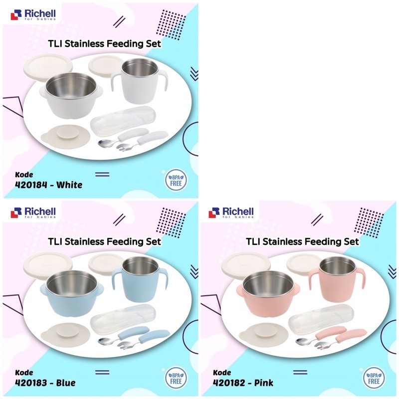 Jual RICHELL TLI STAINLESS FEEDING SET/SET TEMPAT ALAT MAKAN BAYI & ANAK | Shopee Indonesia