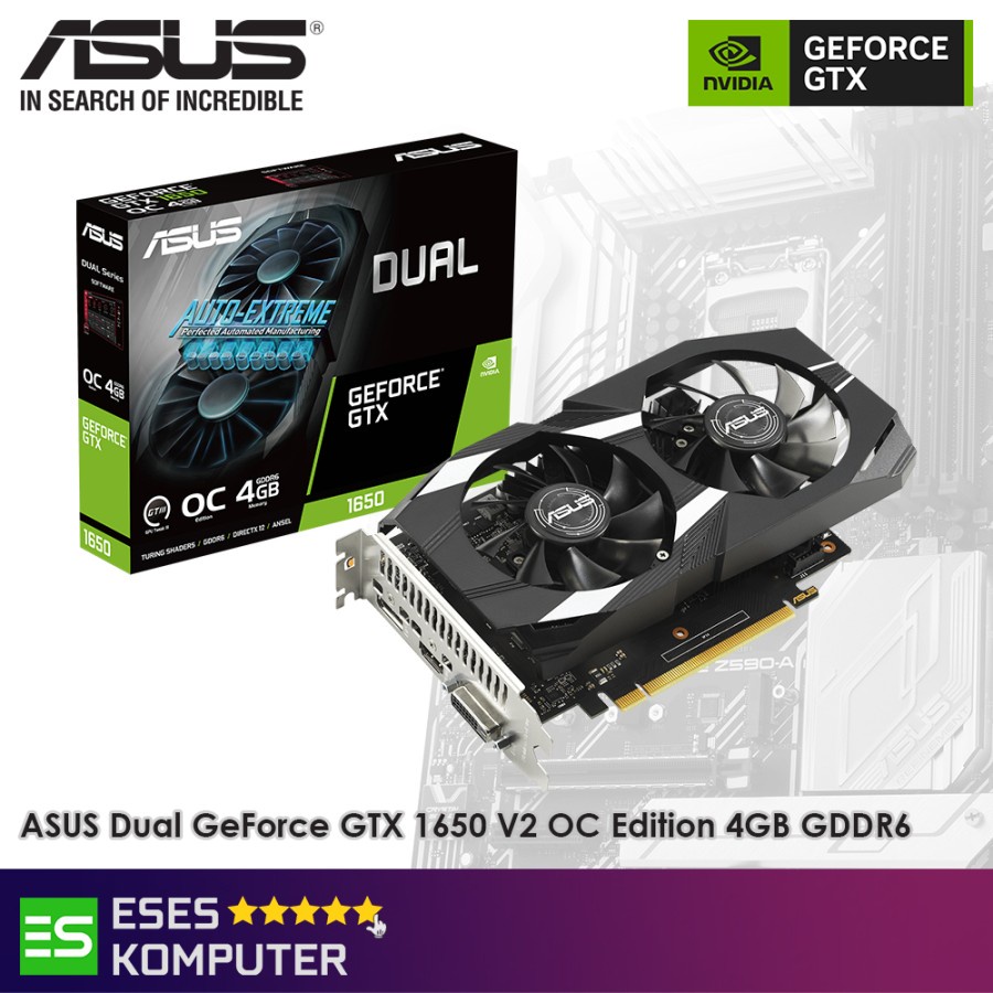 Jual VGA ASUS GeForce GTX 1650 DUAL V2 OC Edition 4GB GDDR6 | Shopee Indonesia