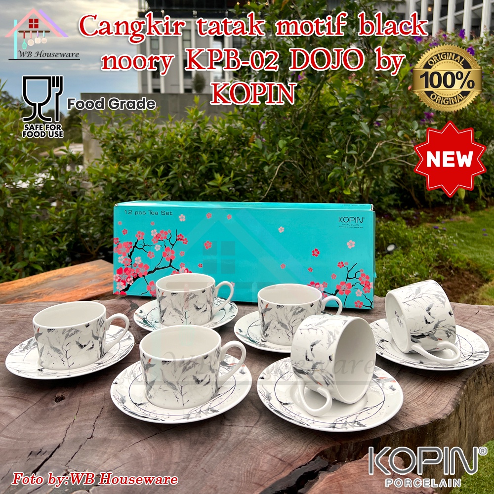 Jual DOJO BY KOPIN 6 pasang cangkir set porcelain motif black noory ...