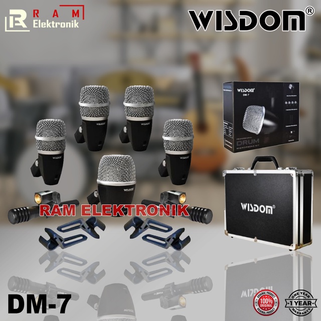Jual Mic Microphone Drum WISDOM DM7 / DM-7 Set Original Free Koper ...