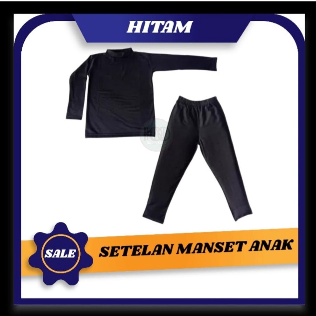 Jual Baju Setelan Manset Anak Perempuan Usia 1-10 Tahun Warna ( Hitam ...