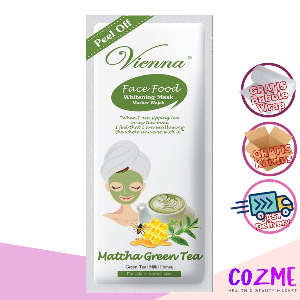 Jual VIENNA Face Food Whitening Mask Matcha Green Tea | Shopee Indonesia