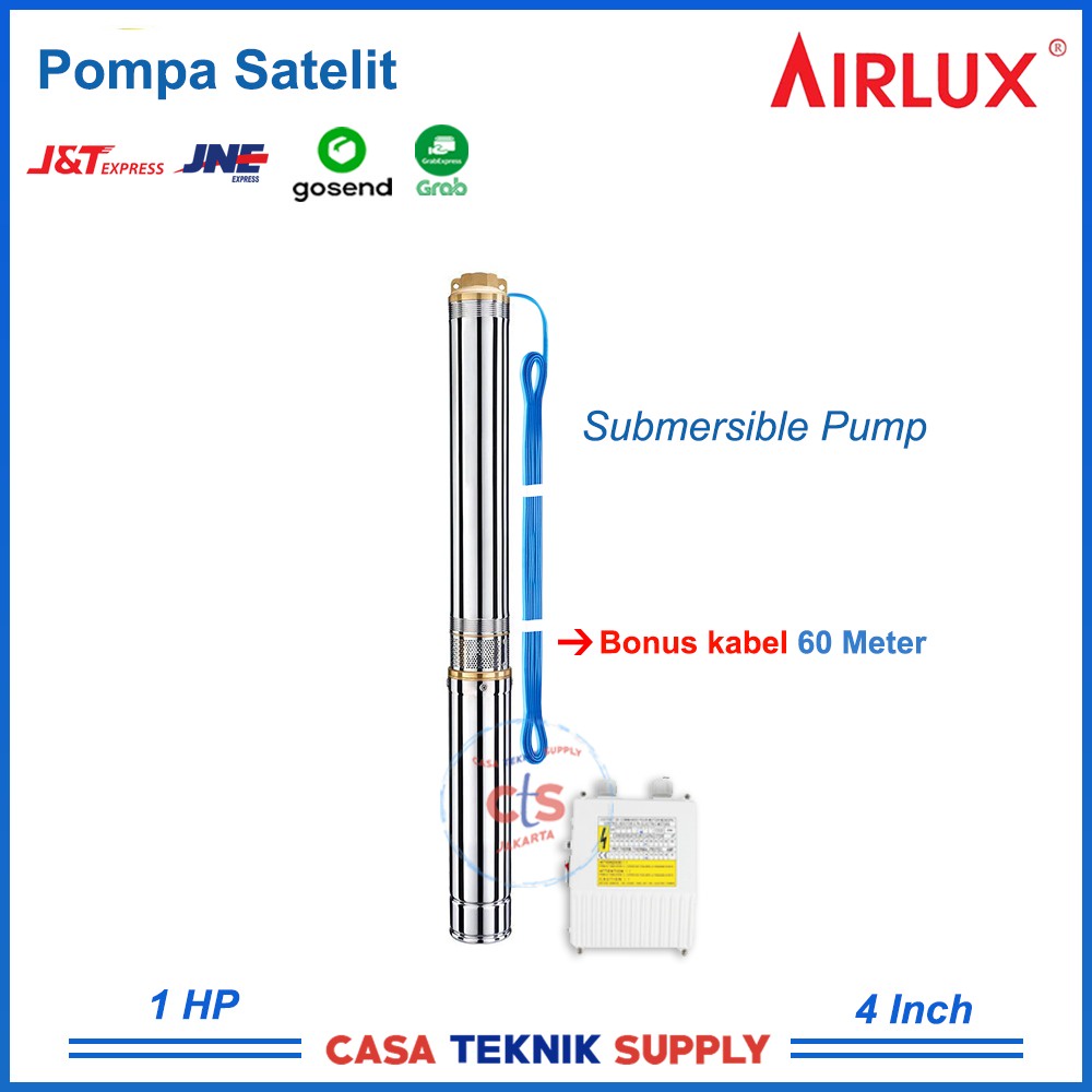 Jual Pompa Satelit Airlux 1 HP 4 Inch Plus Kabel 60Meter (Submersible ...