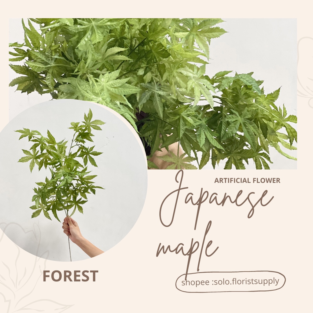 Jual JAPANESE MAPLE LEAF Daun Plastik Palsu Artificial Dekorasi Willow ...