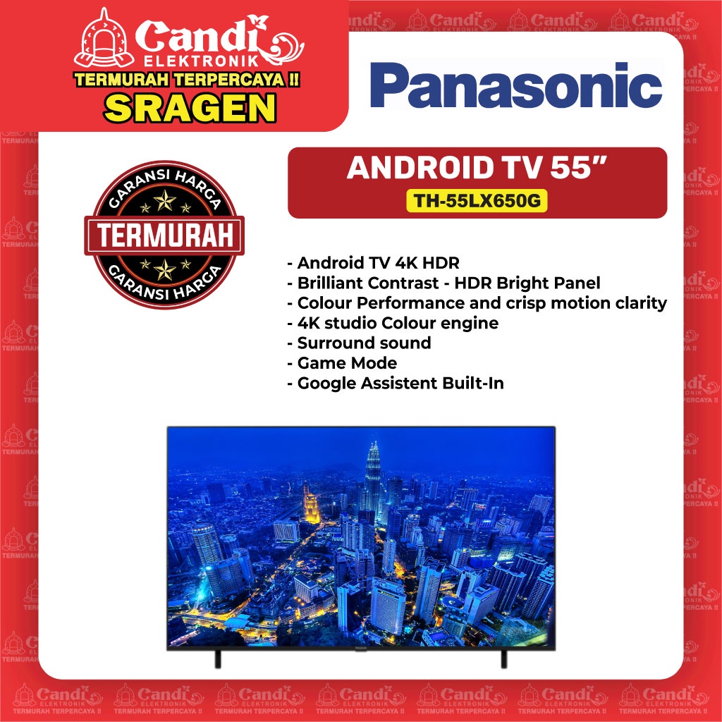 Jual PANASONIC Led Tv 55 Inch 4k Hdr Android Tv - TH-55LX650G | Shopee Indonesia