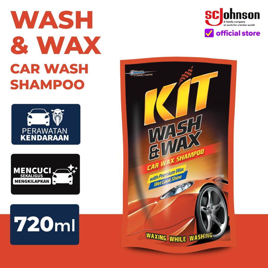 Jual KIT Wash & Wax Pouch shampoo sampo Pelindung Cat Mobil 720ML ...