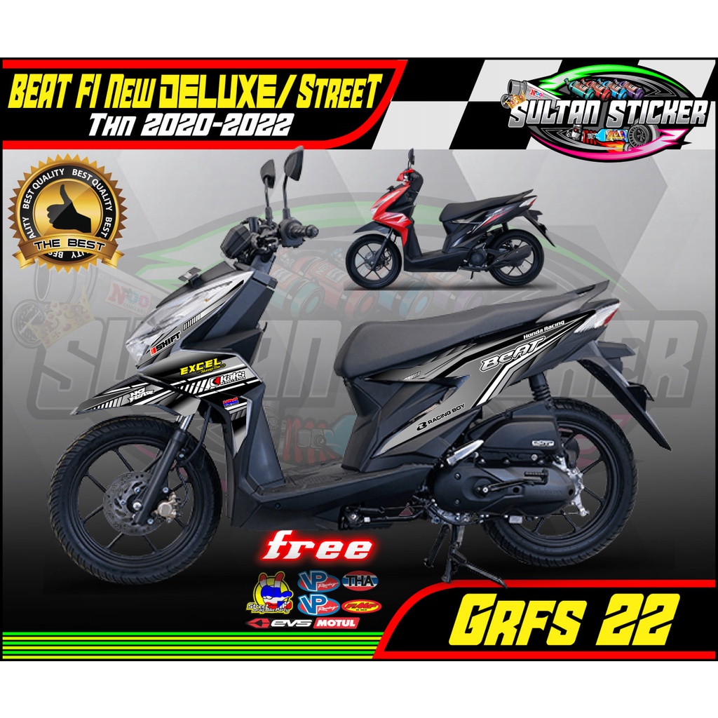 Jual Stiker Variasi Streaping Decal List Motor HONDA Beat FI All New ...