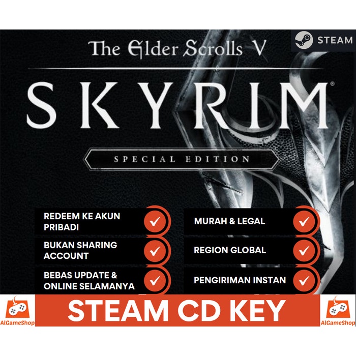 Jual The Elder Scrolls V Skyrim Special Edition Original PC Games Steam ...