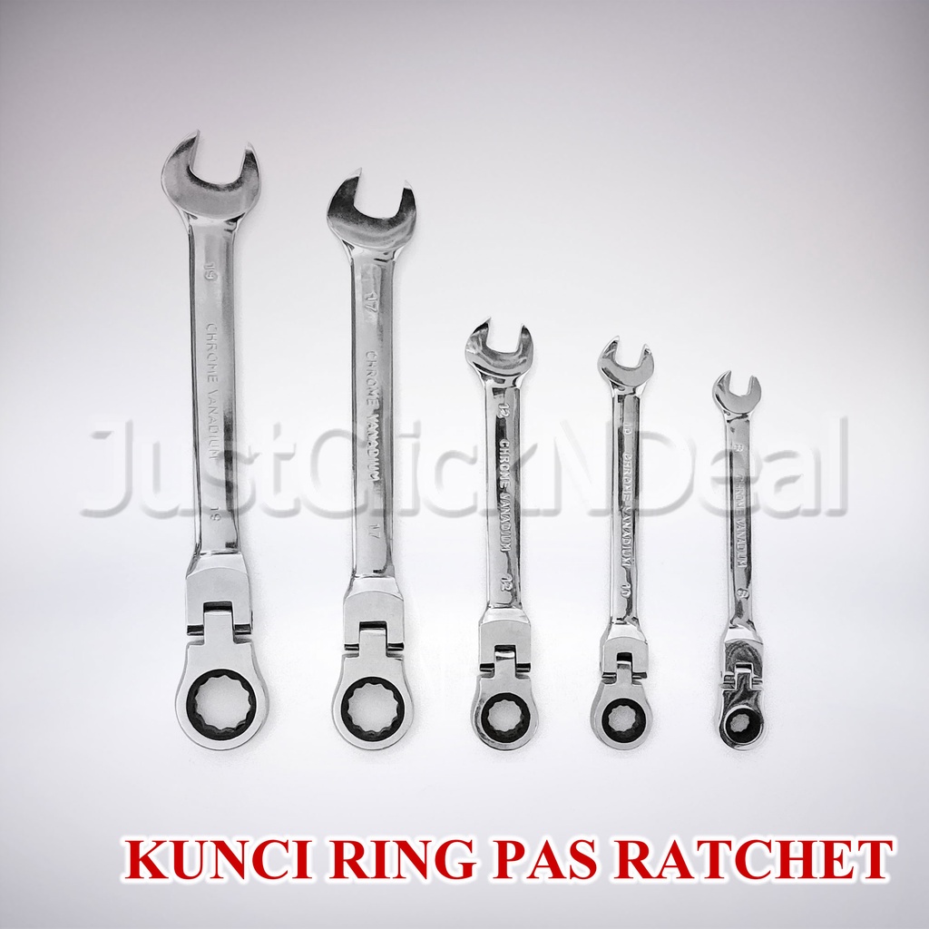 Jual Kunci Ring Pas Ratchet Kombinasi 6 8 10 12 13 14 17 18 19 Kepala ...