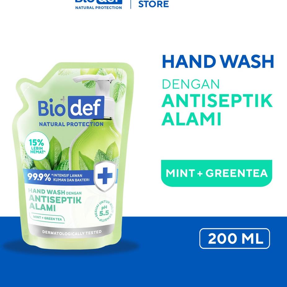 Jual Rekomendasi Biodef Natural Protection Mint + Green Tea Hand Wash ...