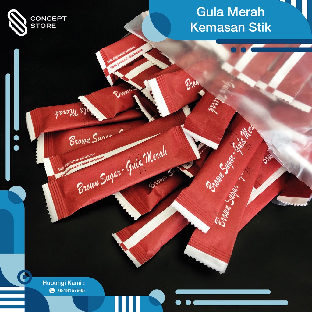 Jual Gula Aren / Brown Sugar Kemasan Stik / Stick TERMURAH 125pcs ...