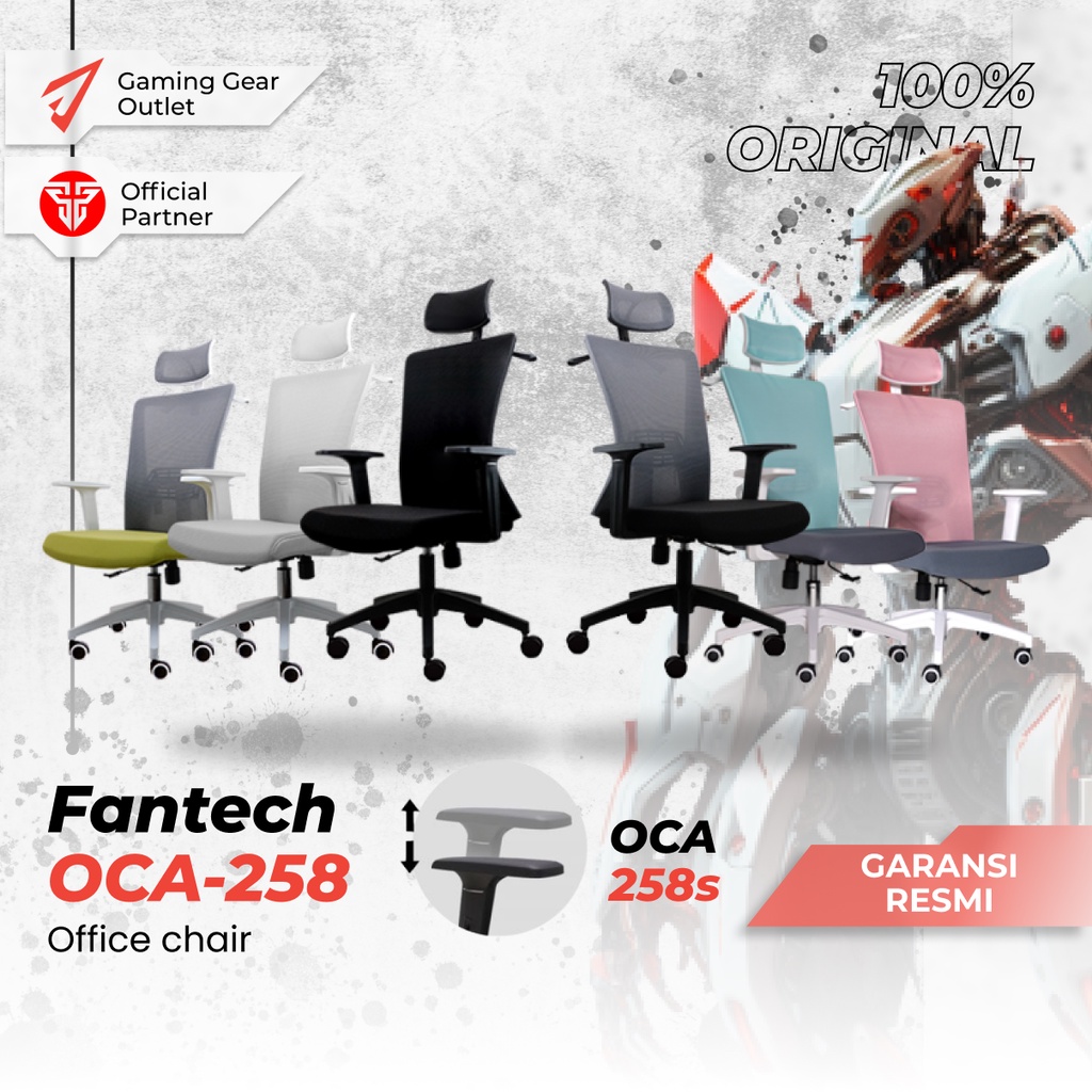 Jual [WHITE ADA] Fantech OCA258 OCA258s OCA259 Kursi Kerja Kantor ...