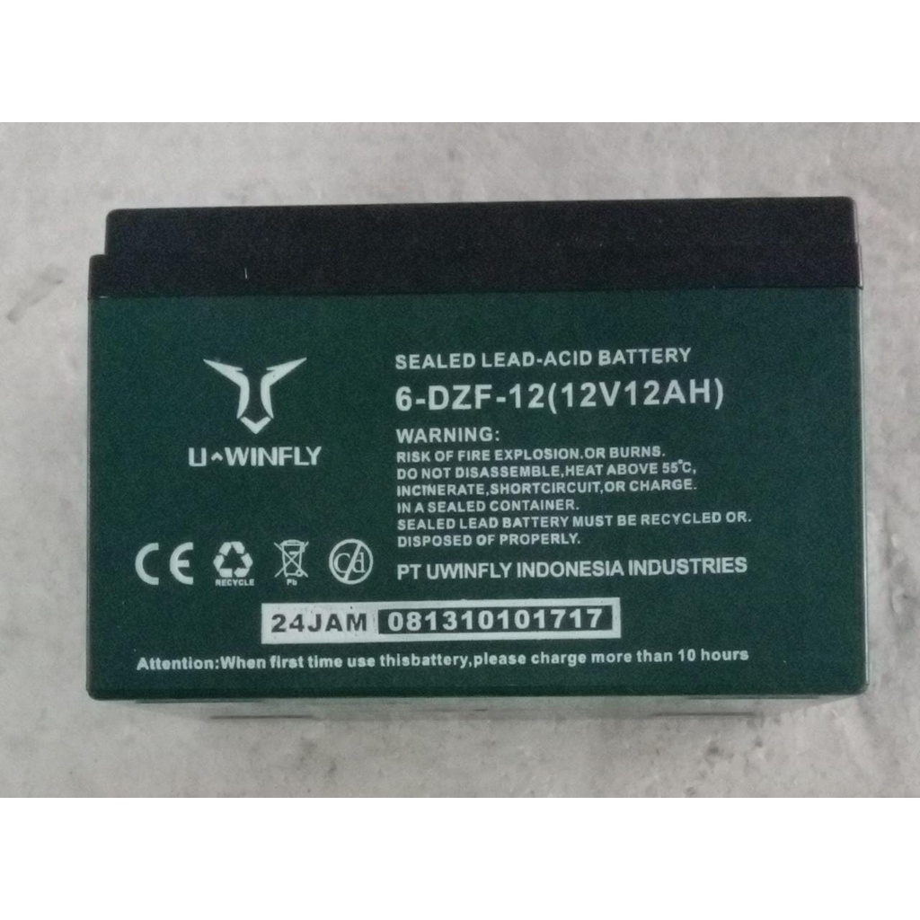 Jual Aki Sepeda Listrik Motor Listrik 12V 12Ah / Batre Sepeda Listrik ...