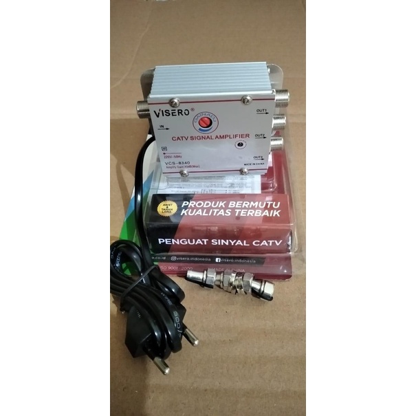 Jual CATV Signal Amplifier 40dB 3 way VISERO Penguat Sinyal | Shopee ...
