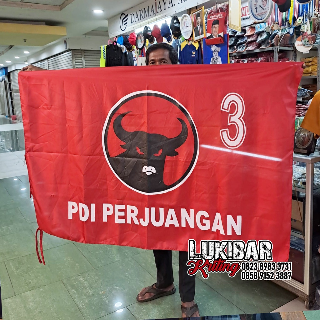 Jual Bendera Partai Pdi Perjuangan Ukuran 100x150 Cm Shopee Indonesia