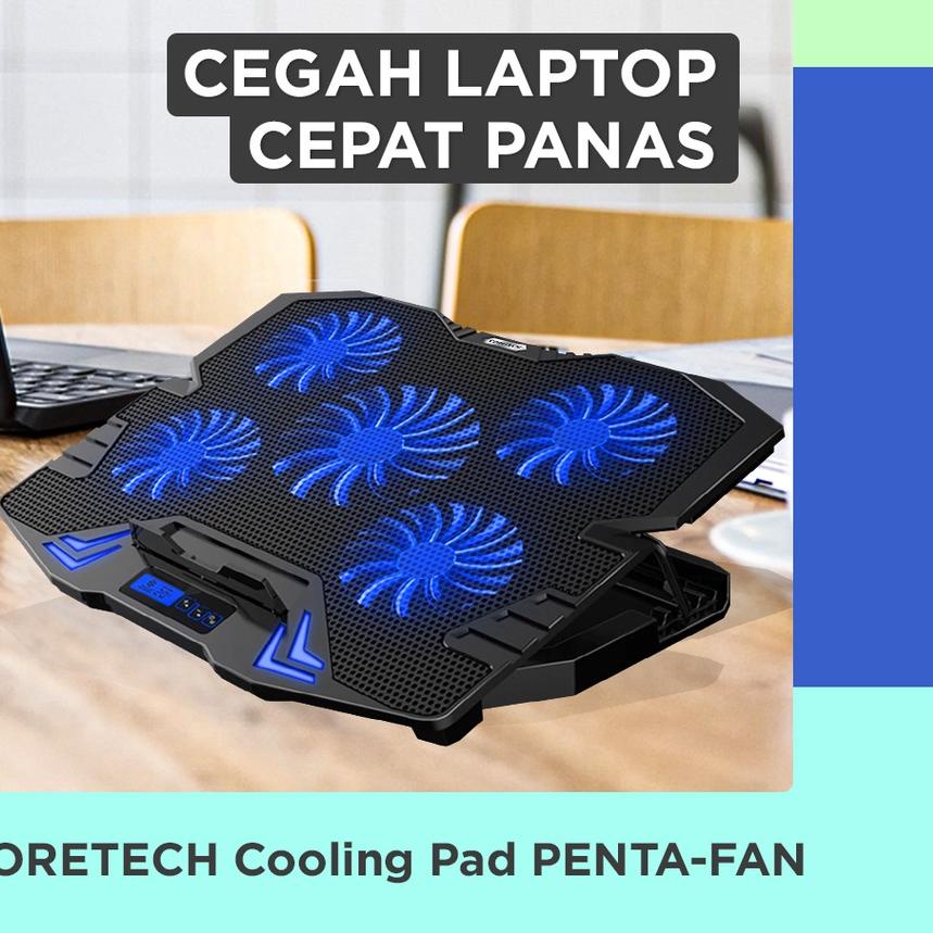 Jual ♂ Coretech Penta-Fan Cooling Pad Kipas Fan Pendingin Laptop Portable | Shopee Indonesia