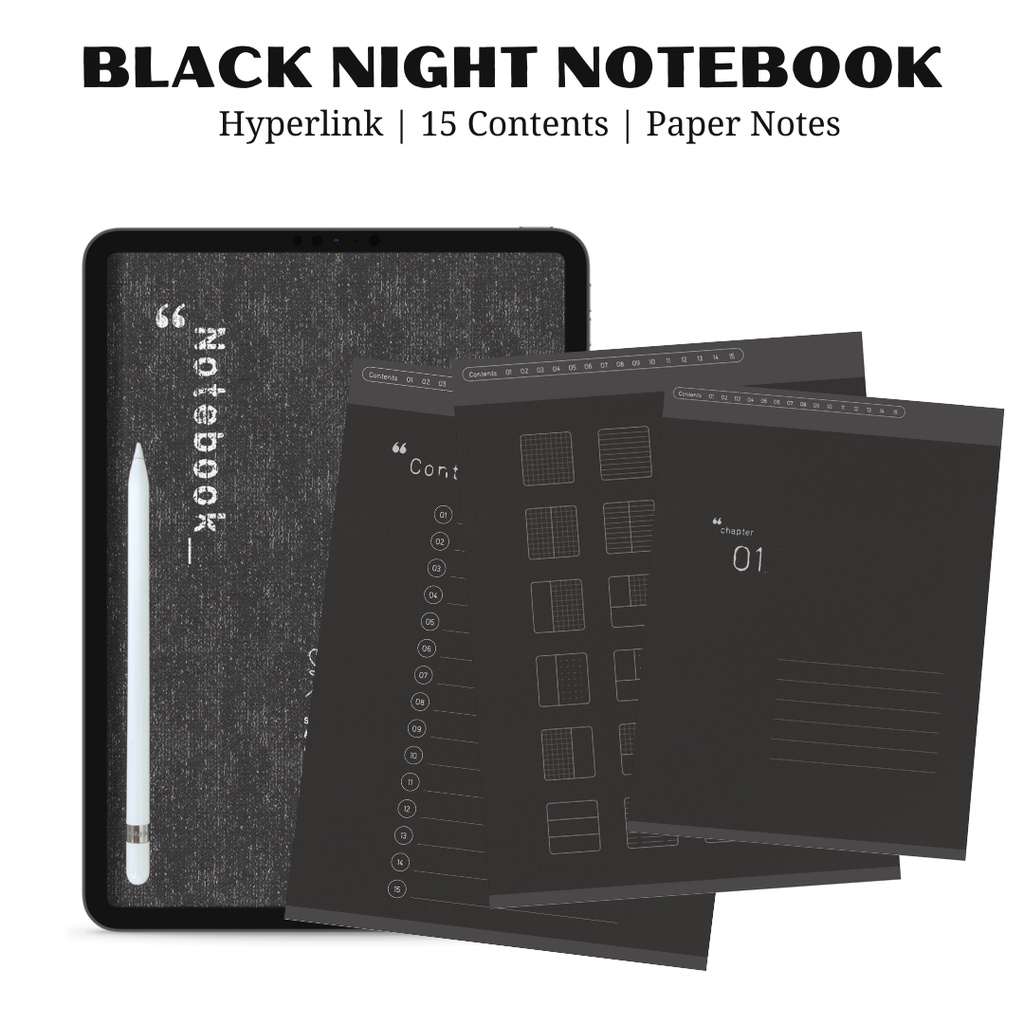 Jual Digital Notebook Dark Mode --- Black Night Notebook | Shopee Indonesia