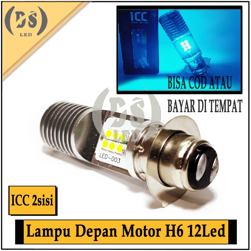 Jual Lampu Utama LED H6 Motor Beat Sinar ICEBLUE 12 titik Led 2 Sisi ...