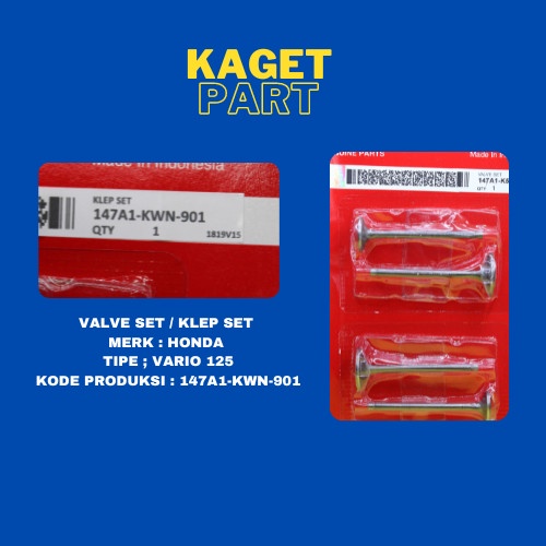 Jual KLEP SET / VALVE SET MERK HONDA TIPE VARIO125 ( 147A1-KWN-901 ...