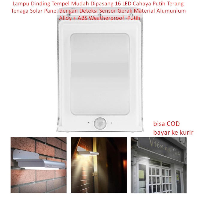 Jual Lampu Dinding Tempel Mudah Dipasang 16 LED Cahaya Putih Terang ...