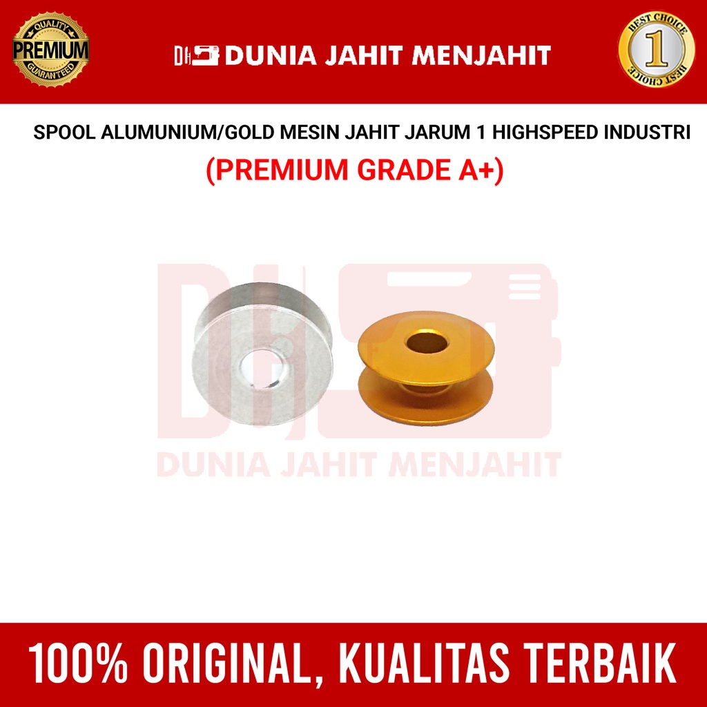 Jual Bobbins / Spool Alumunium/Gold Mesin Jahit Jarum 1 High Speed ...