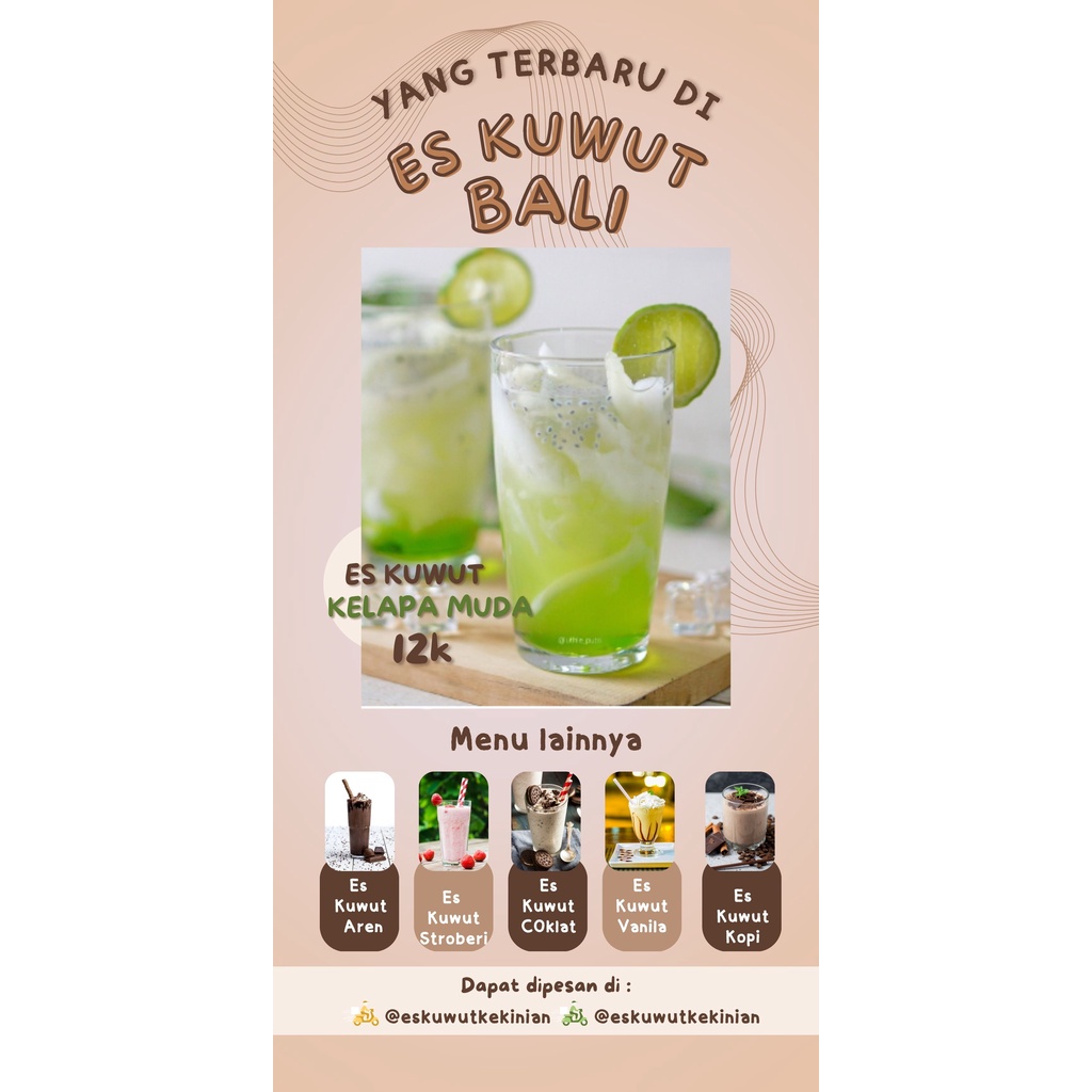 Jual JASA DESAIN BANNER SPANDUK ES KUWUT BALI DEGAN KELAPA MUDA DESIGN ...