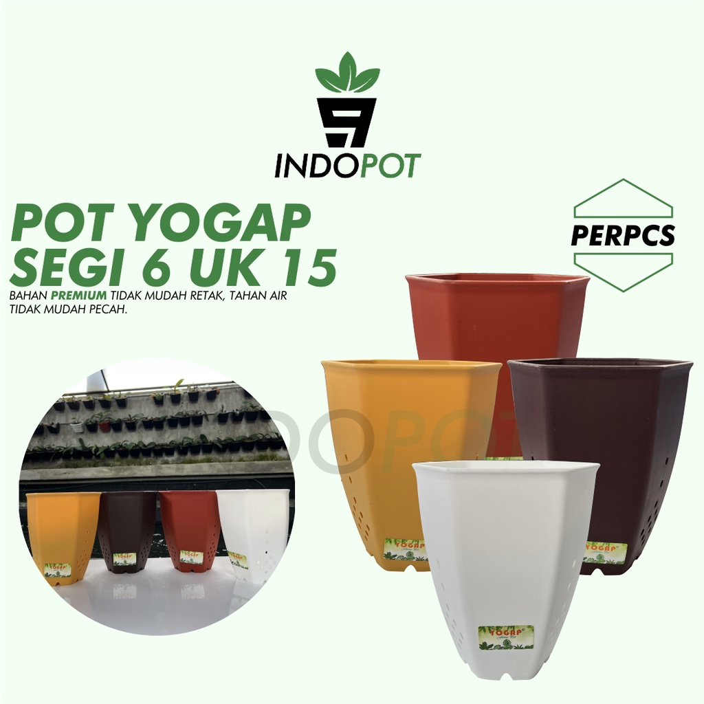 Jual Pot Yogap Segi 6 Ukuran 15 Pot Segi 6 Tanaman Bunga Hias Pot 15cm ...