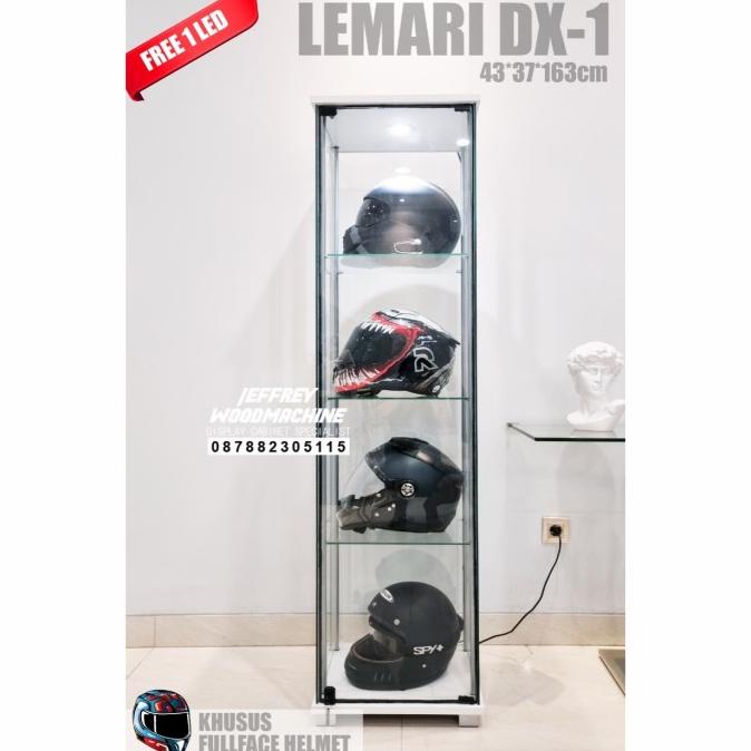 Jual LEMARI PAJANG 4 HELM FULL KACA HIAS PINTU BUKAN PLASTIK PAJANGAN ...