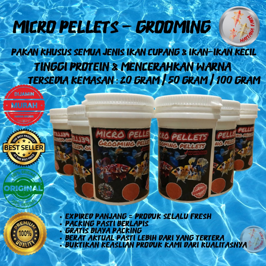 Jual Pelet/Pakan Super Premium Grooming Micro Pelet Cupang/Guppy/Tertra ...