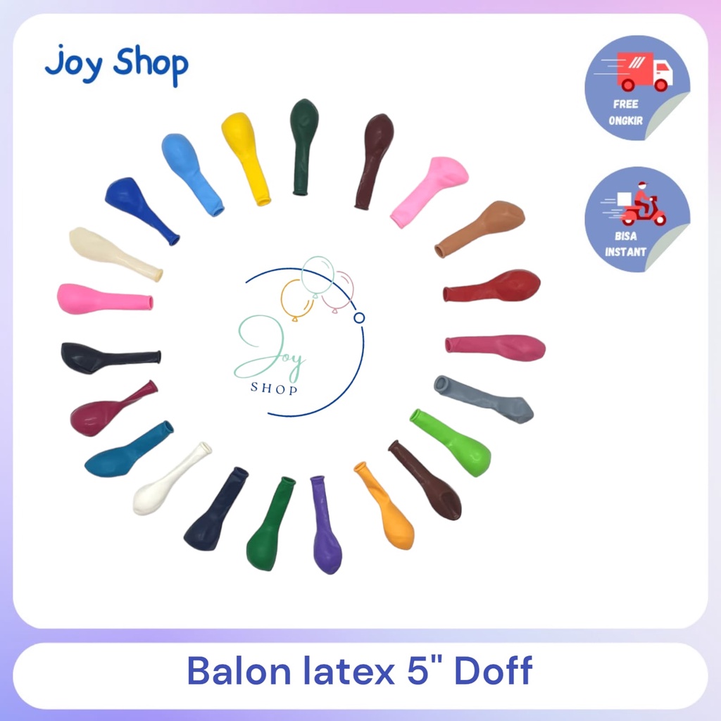 Jual Balon Latex 5 inch doff / 5" balloon satuan isi balon pvc bening ...