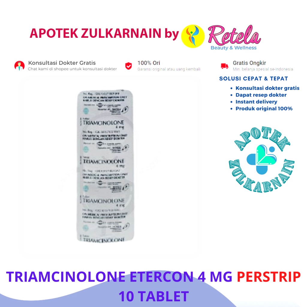 Jual Triamcinolone 4Mg 1 Strip 10 Tablet | Shopee Indonesia