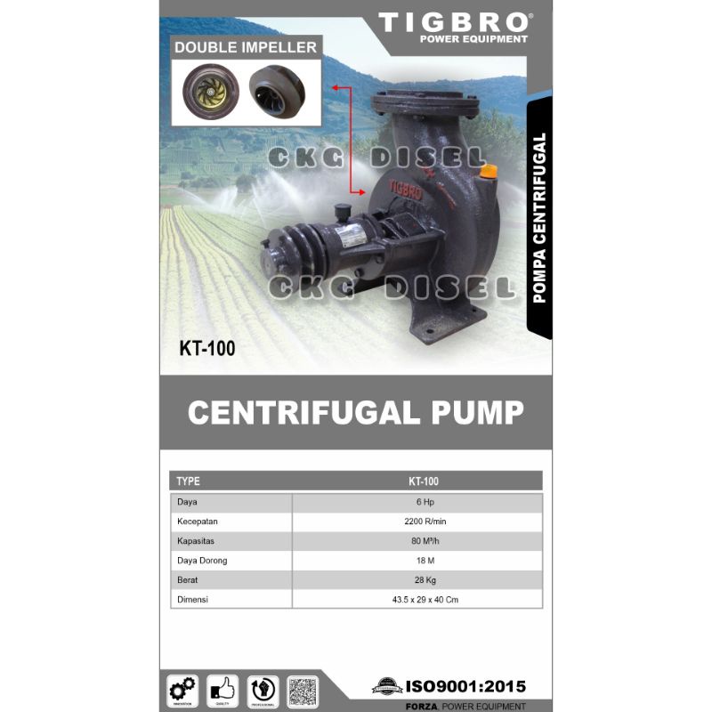 Jual Pompa Air Centrifugal Pump TIGBRO KT-100 / 4 Inch | Shopee Indonesia