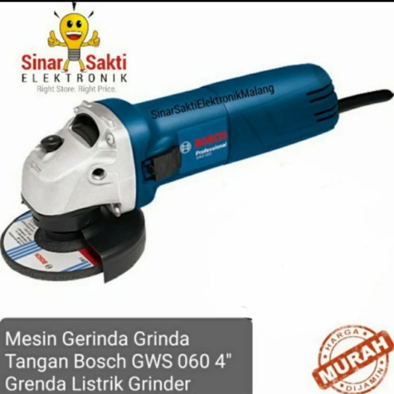 Jual Mesin Gerinda Grinda Tangan Bosch GWS 4" Grenda Listrik Grinder ...