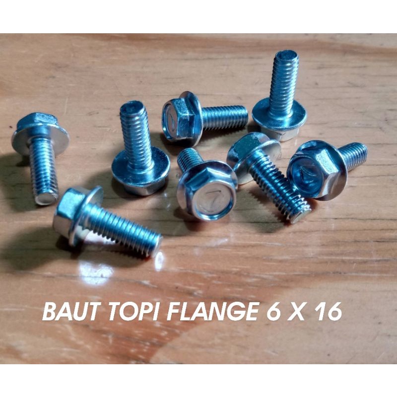 Jual baut topi flange 6 x 15 kunci 10 | Shopee Indonesia