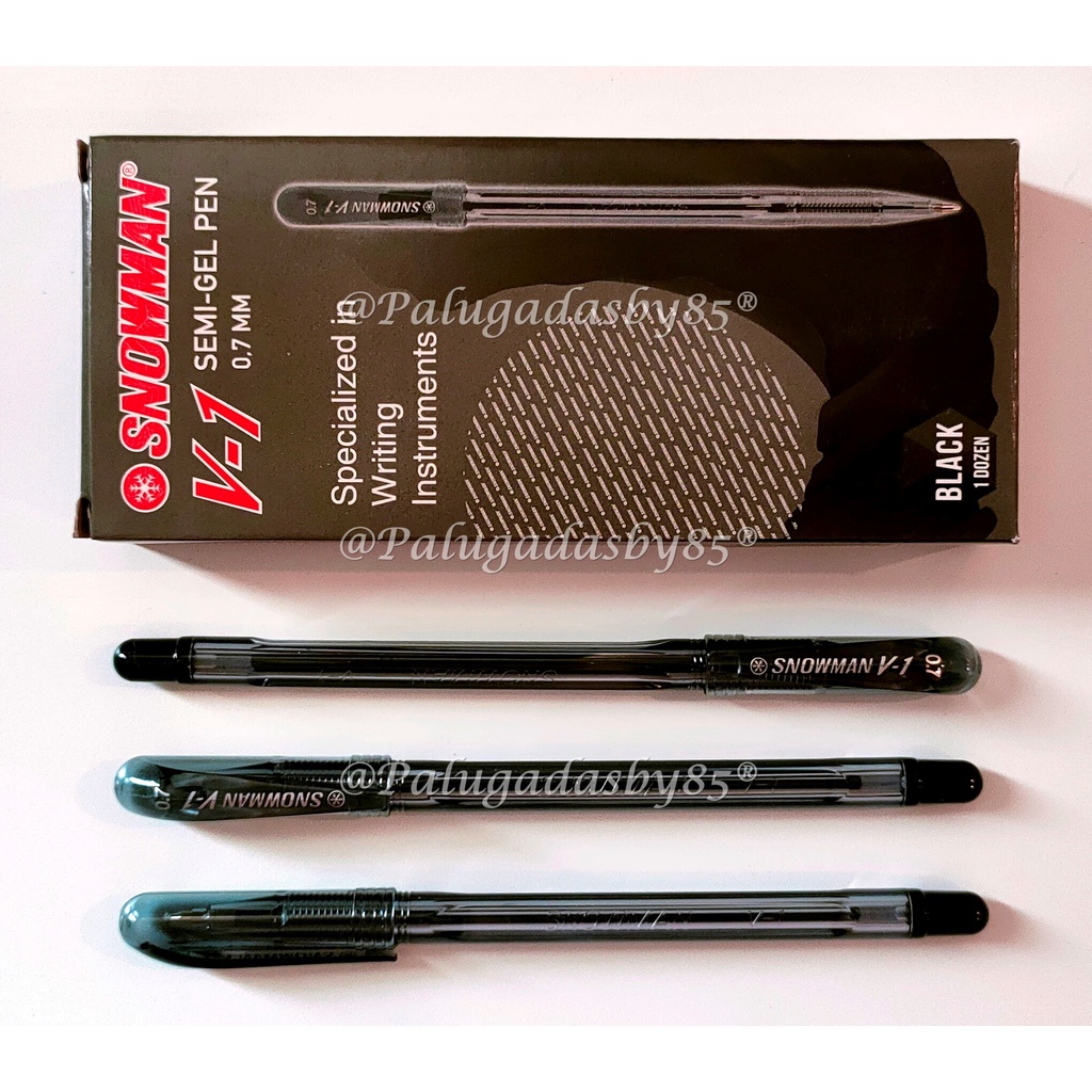 Jual (1 Pak Isi 12 Pcs) Pulpen SNOWMAN V-1 0.7 mm / Ballpoint SNOWMAN ...