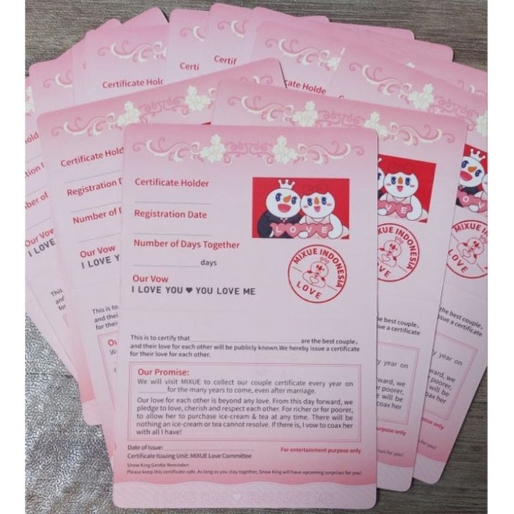 Jual Mixue Love Kingdom Couple Certifikat Limited Edition | Shopee ...