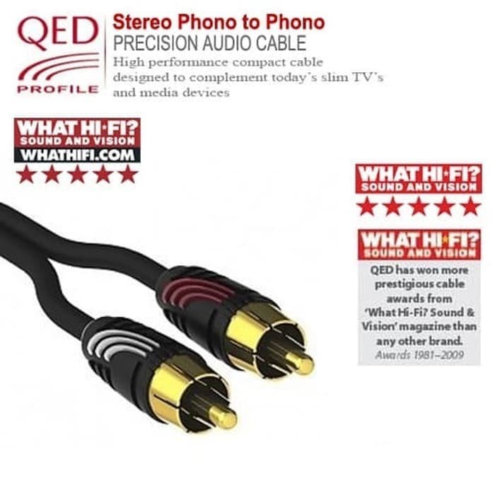 Jual QED Profile Stereo Phono to Phono 5M Precision Audio Cable ...