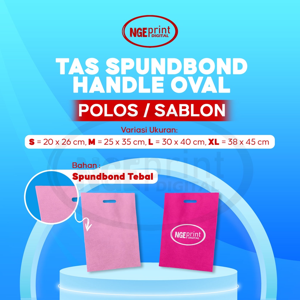 Jual Tas Spunbon Oval [FREE DESIGN] / Goodiebag Spunbon Oval / Tas ...