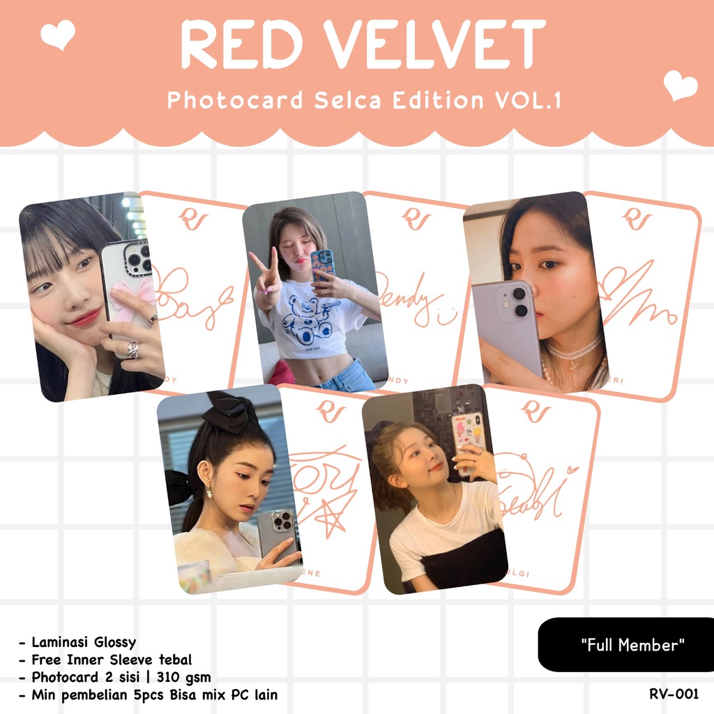 Jual PHOTOCARD RED VELVET SELCA EDITION VOL.1 TANDA TANGAN MEMBER ...