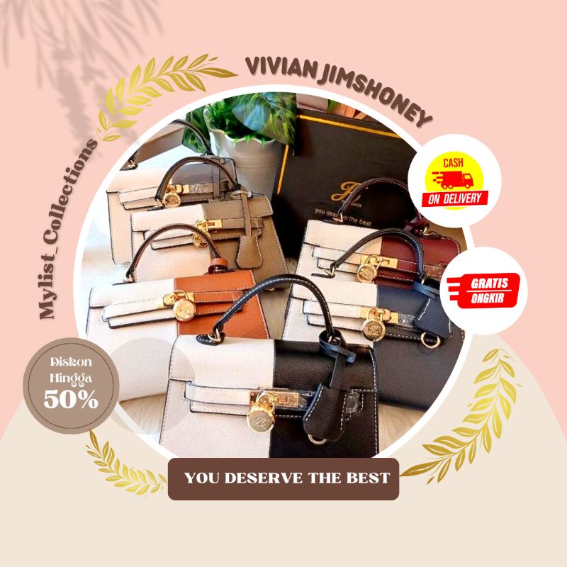 Jual VIVIAN BAG JISMHONEY - Tas Selempang Wanita Dua Warna By Jimshoney ...