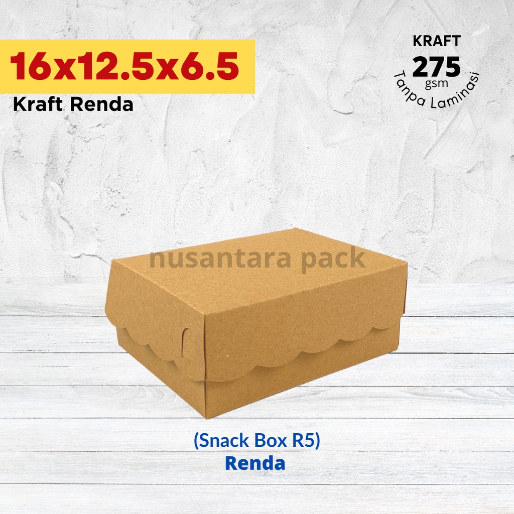 Jual Kotak Snack R5 Renda Kraft Dus Kue Box Roti Coklat | Shopee Indonesia