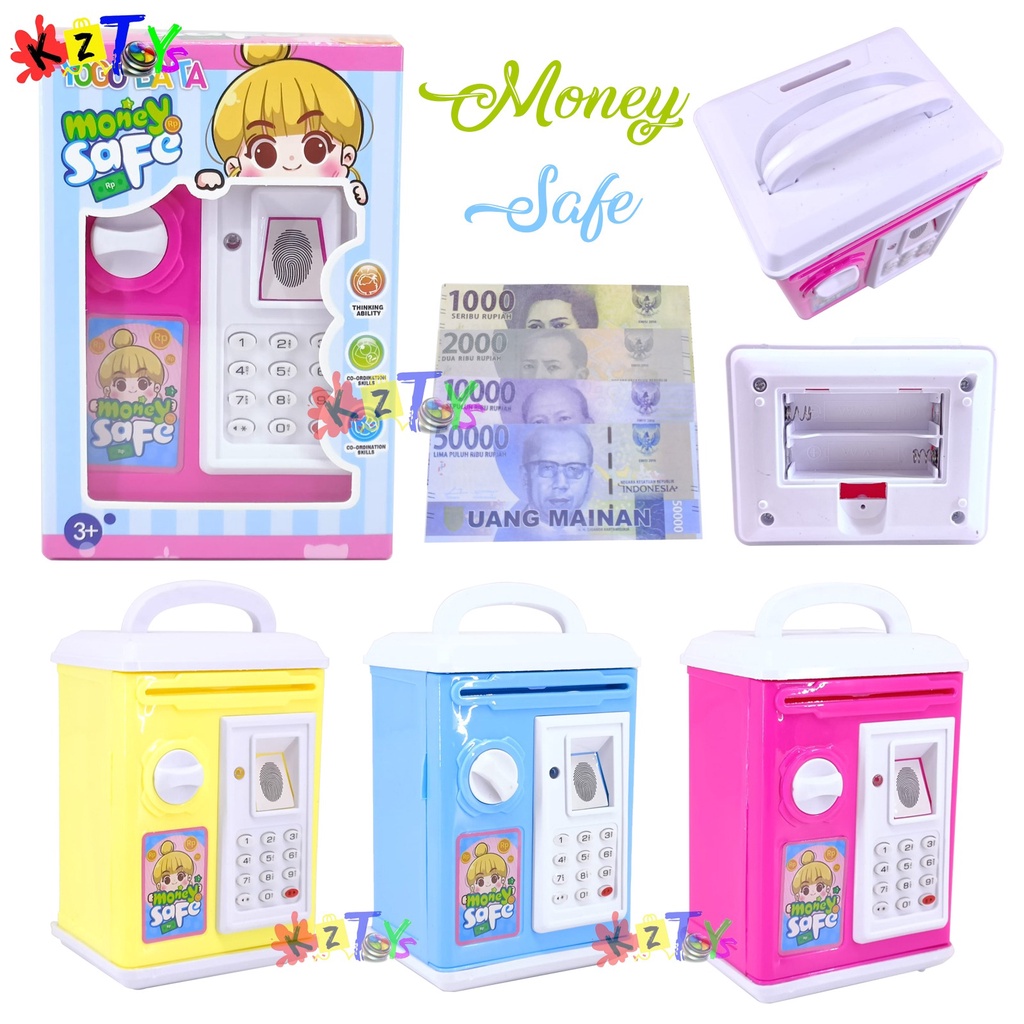 Jual CELENGAN FINGERPRINT MAINAN CARTOON BANK EDUKASI MONEY SAFE BOX ...