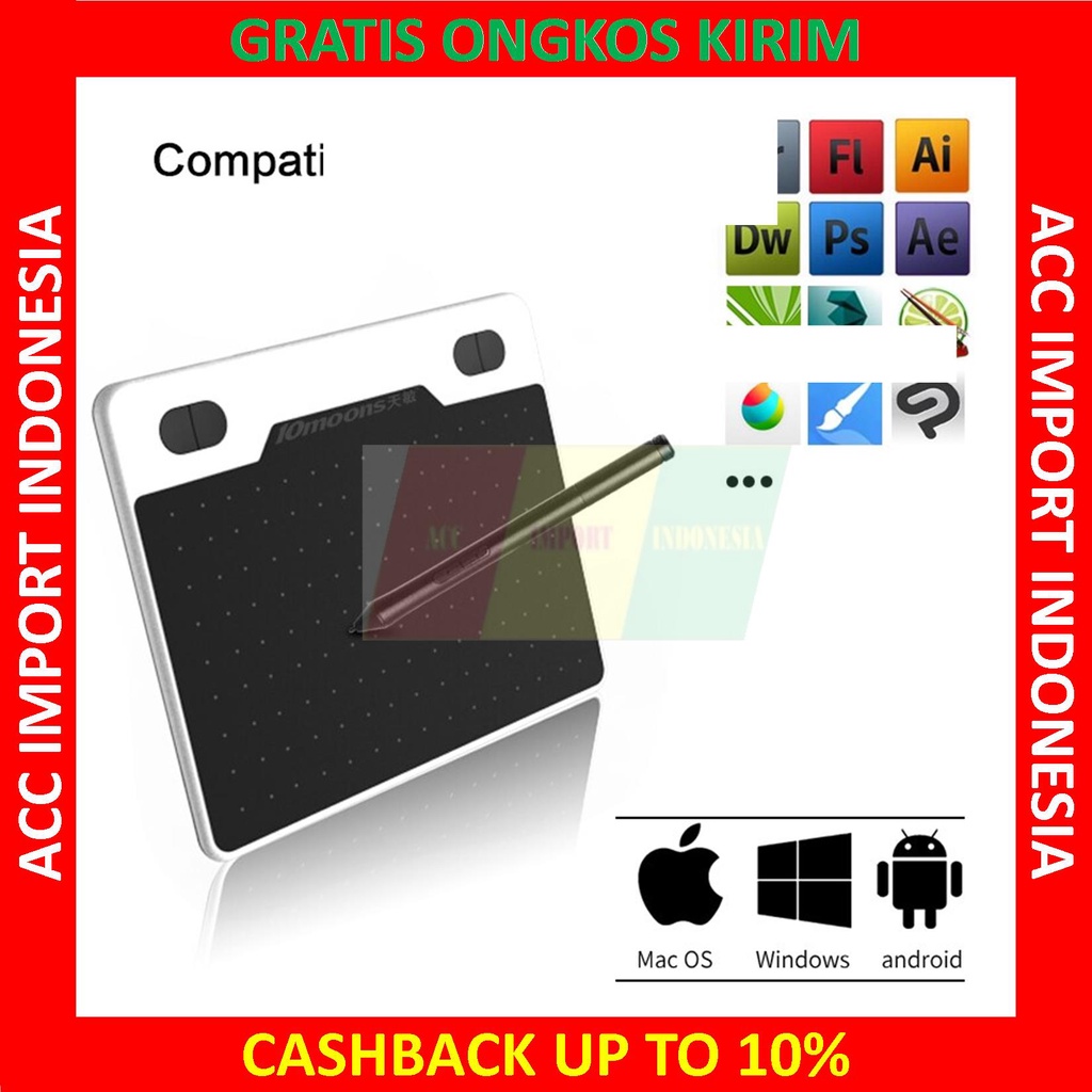 Jual Drawing Tablet Alat Gambar Digital Ultralight Graphic Signature ...