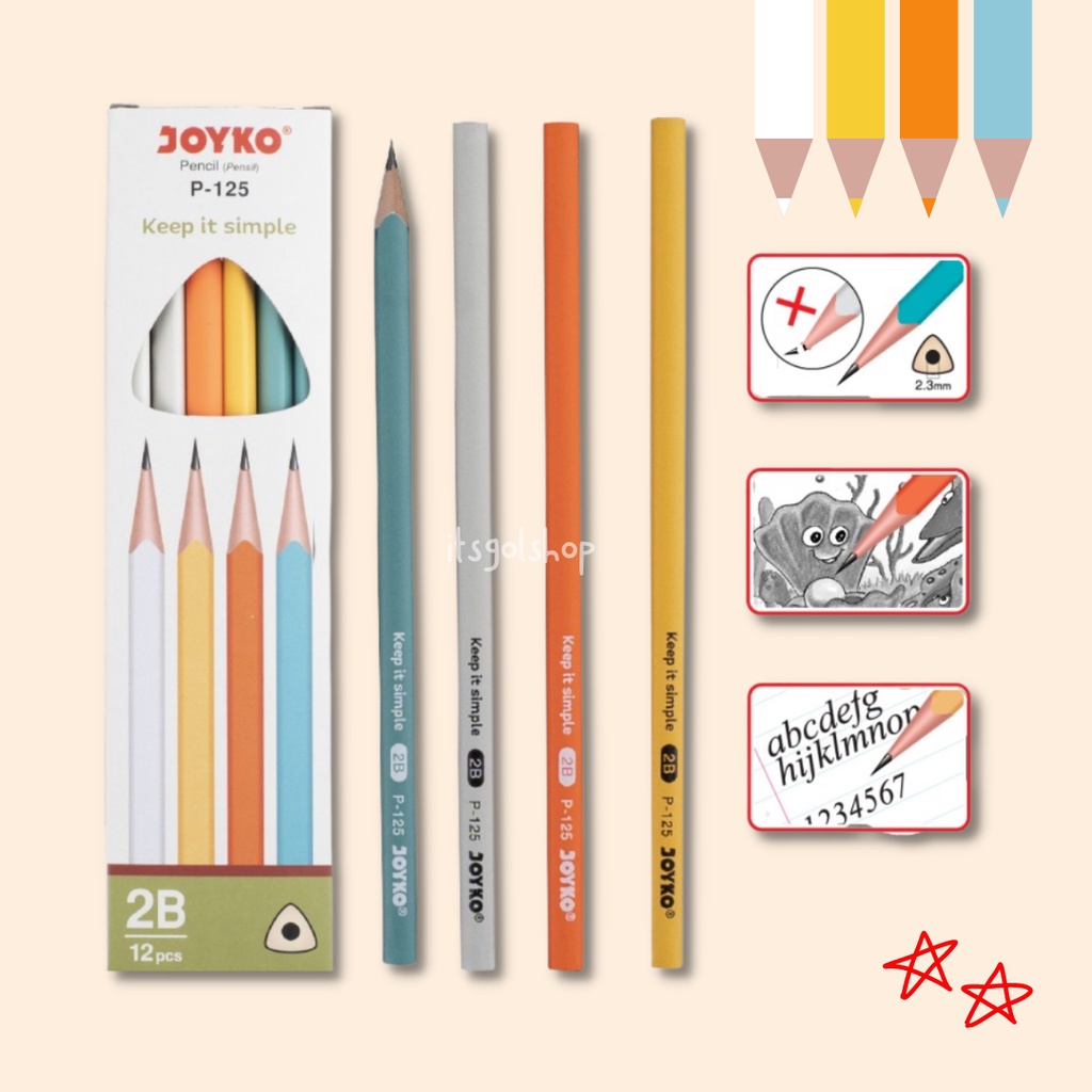 Jual Pensil Pencil Joyko P-125 2B | Shopee Indonesia