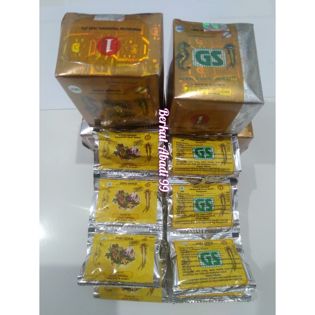 Jual Jamu GS No 1 Kapsul Gemuk Sehat Isi 12 Sachet @ 2 Kapsul Penambah ...