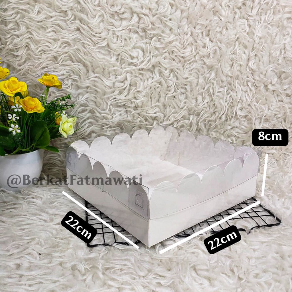 Jual BOX MIKA PUTIH / DUS MIKA WHITE UKURAN 22X 22 X8 CM / DUS CAKE ...