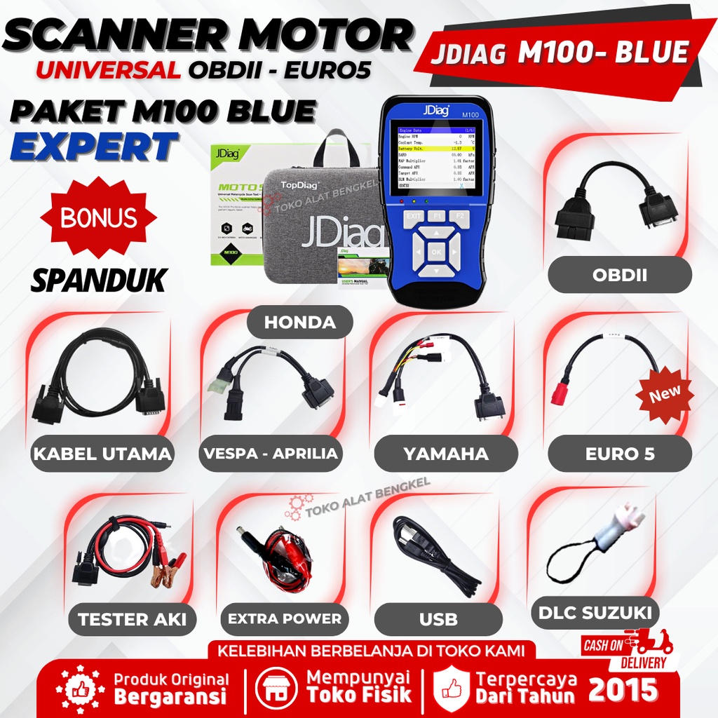 Jual Scanner Motor JDiag M100 Universal Diagnostik Tool JDIAG M100PRO ...