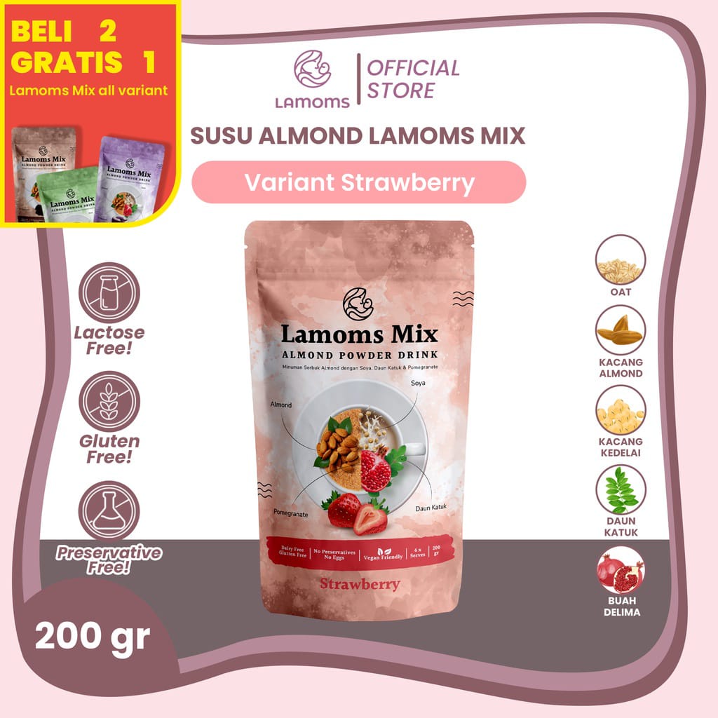 Jual Lamoms - ASI Booster Almond Milk Pelancar ASI Ibu Menyusui ASI ...