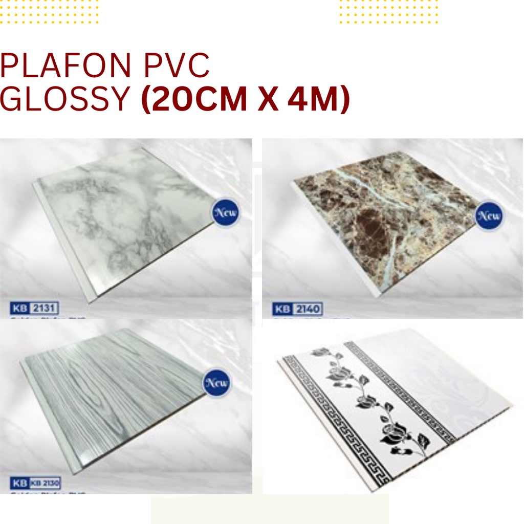 Jual PLAFON PVC MOTIF KAYU MOTIF MARMER TAHAN AIR UKURAN 20CM X 4 METER ...